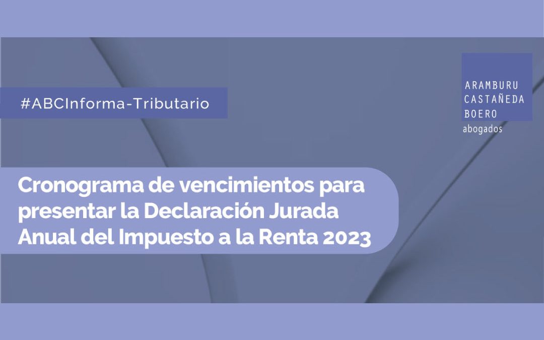 Cronograma De Vencimiento Para Presentar La Declaración Jurada Anual